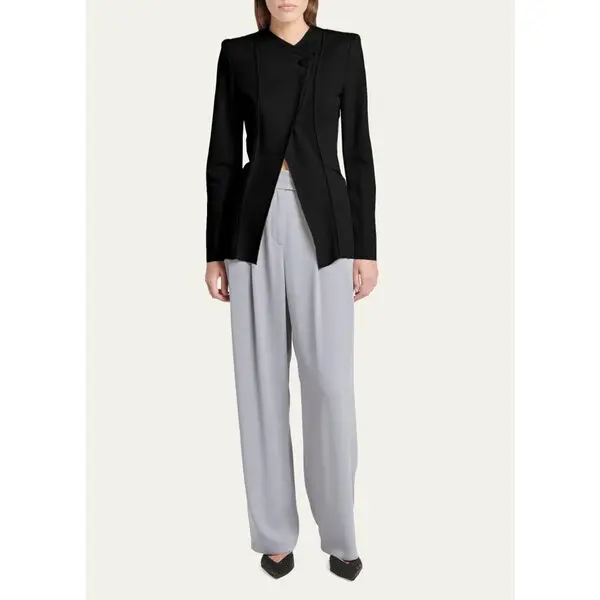Giorgio Armani Stretch Viscose Asymmetrical Knit Jacket