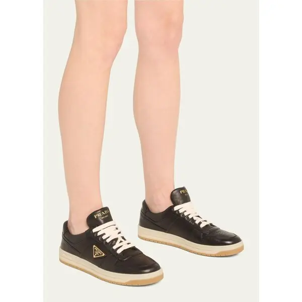 Prada Leather Low-top Sneakers - Nero
