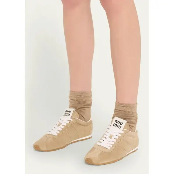 Miu Miu Suede Bicolor Trainer Sneakers - Oleandro