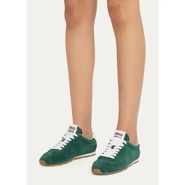 Miu Miu Suede Bicolor Trainer Sneakers - Oleandro