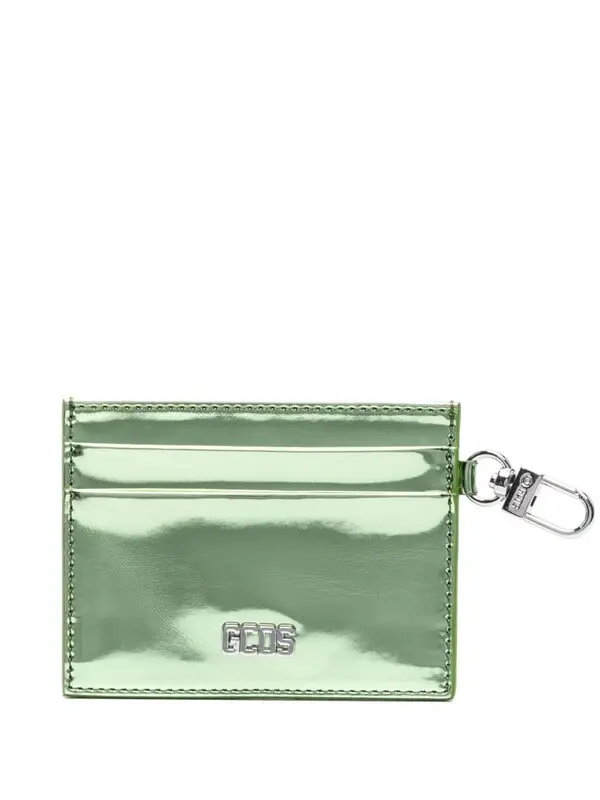Gcds Comma Mirror Leather Card Holder - Green