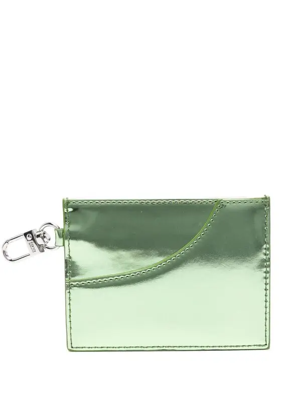 Gcds Comma Mirror Leather Card Holder - Green