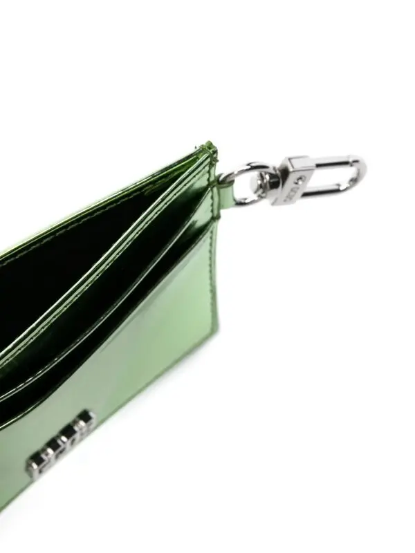 Gcds Comma Mirror Leather Card Holder - Green