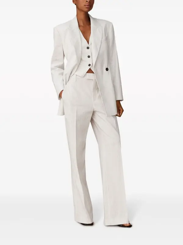 Brunello Cucinelli Pinstriped Linen-blend Trousers
