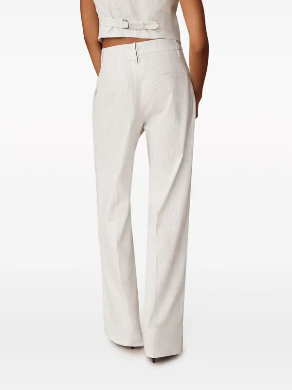 Brunello Cucinelli Pinstriped Linen-blend Trousers