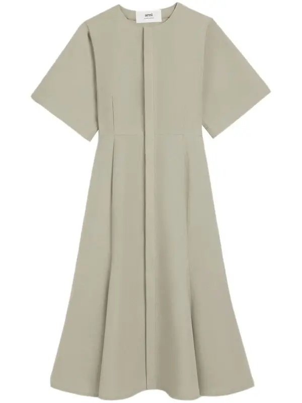 AMI Paris Short-sleeve Cotton Midi Dress