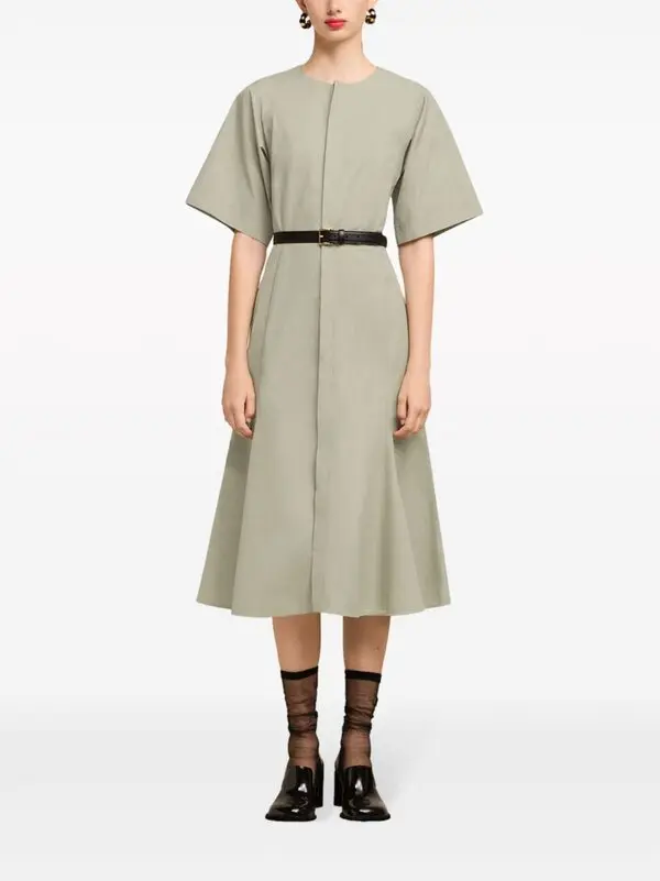 AMI Paris Short-sleeve Cotton Midi Dress