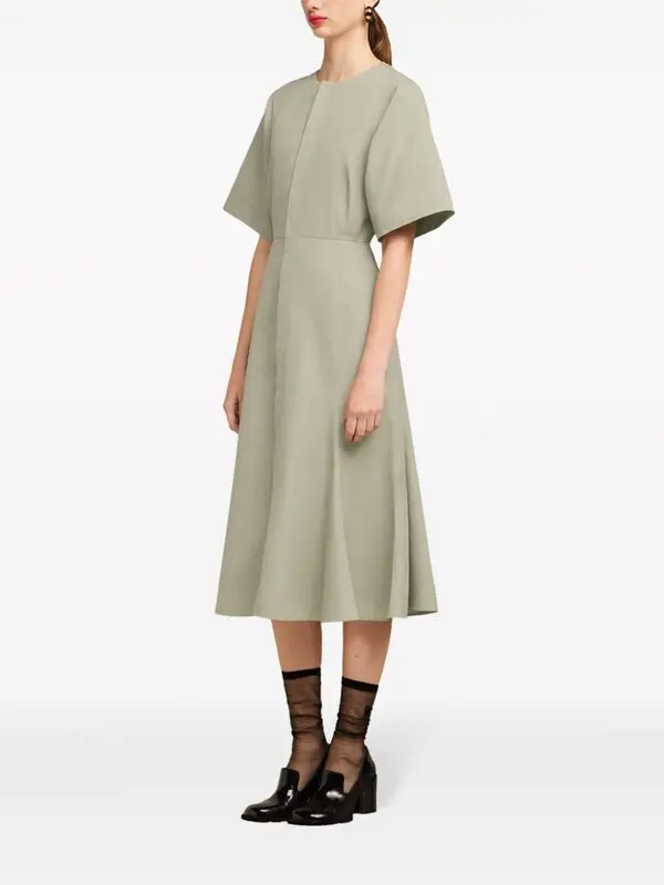 AMI Paris Short-sleeve Cotton Midi Dress