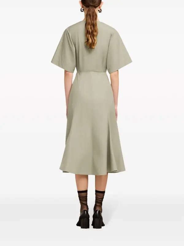 AMI Paris Short-sleeve Cotton Midi Dress