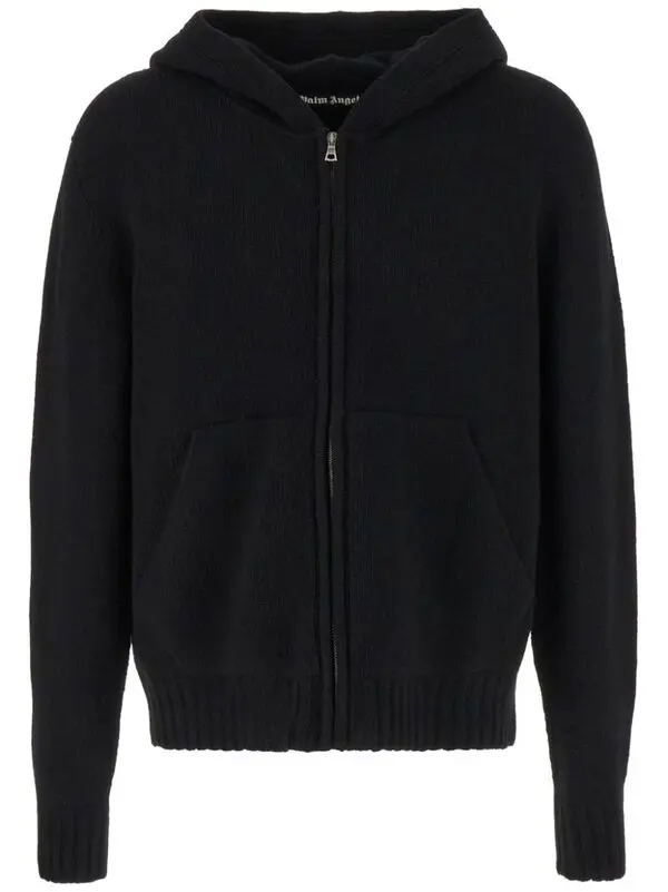Palm Angels Logo-intarsia Zip Hoodie