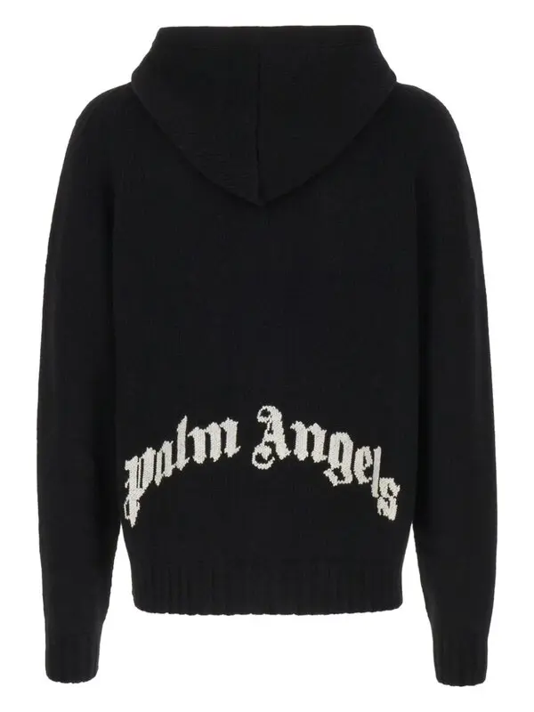 Palm Angels Logo-intarsia Zip Hoodie