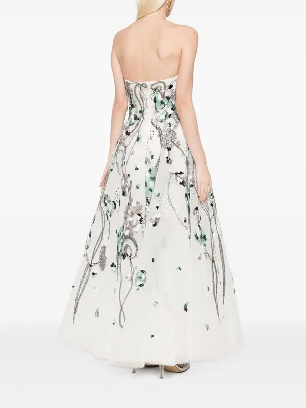 SAIID KOBEISY Sequinned Strapless Tulle Dress