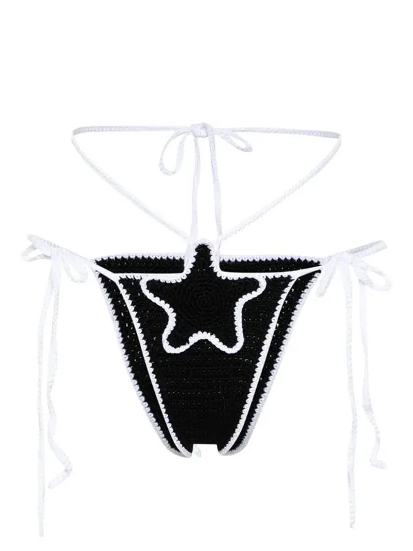 Gcds Star-patch Crochet Bikini Bottom