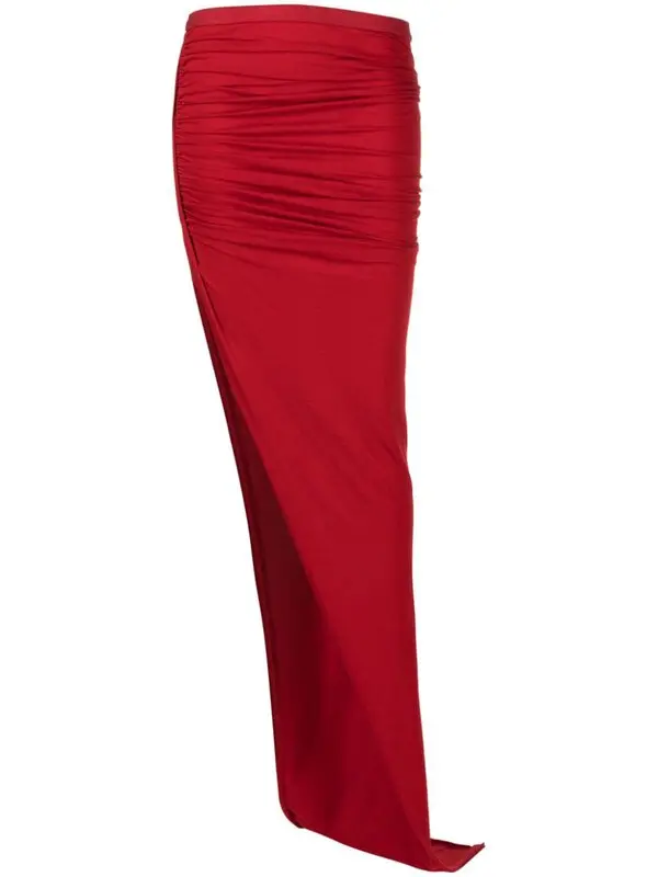 Rick Owens Edfu Gathered Maxi Skirt - Red