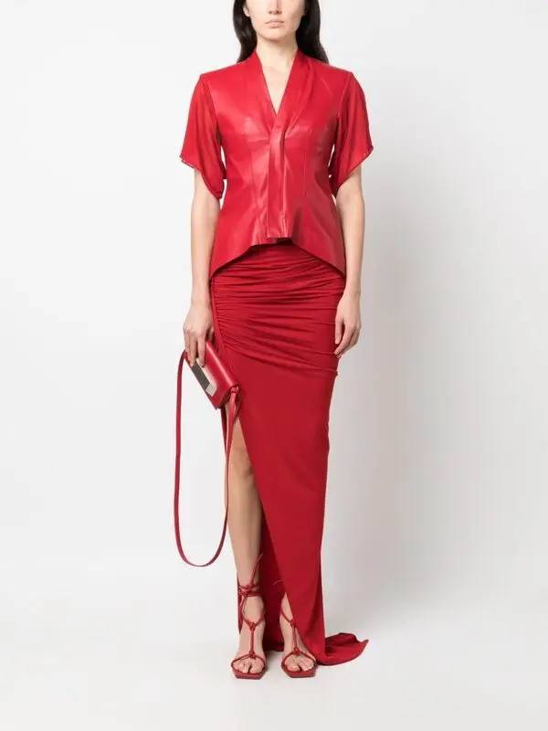 Rick Owens Edfu Gathered Maxi Skirt - Red