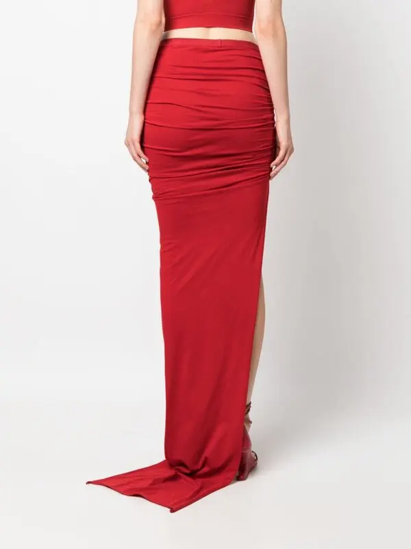 Rick Owens Edfu Gathered Maxi Skirt - Red