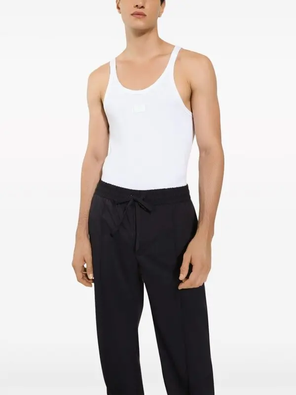 Dolce & Gabbana Logo Plaque Ribbed Tank Top