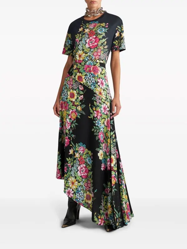 Etro Floral-print Asymmetric Skirt