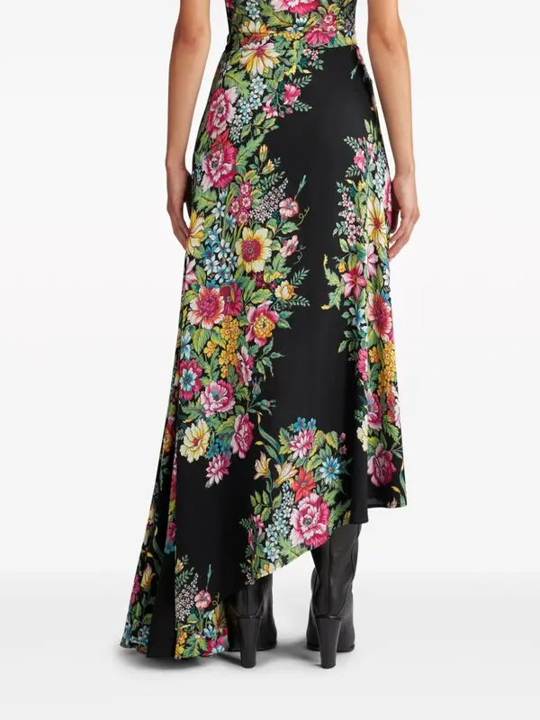 Etro Floral-print Asymmetric Skirt