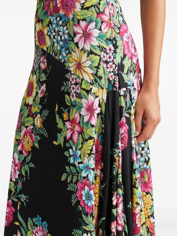 Etro Floral-print Asymmetric Skirt