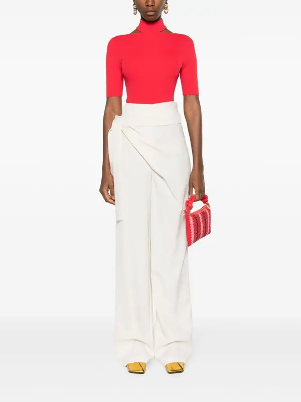 Cult Gaia Brianna Ribbed Knitted Top