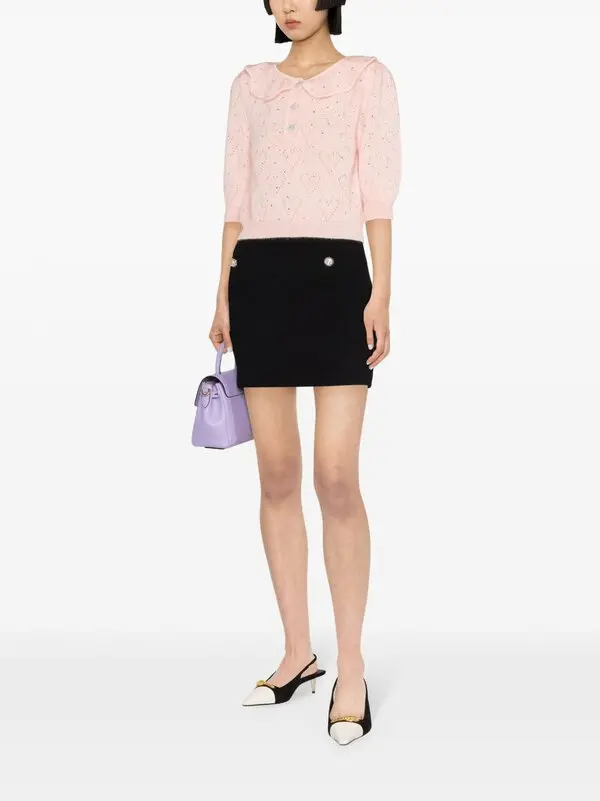Alessandra Rich Crystal-embellished Blouse - Pink