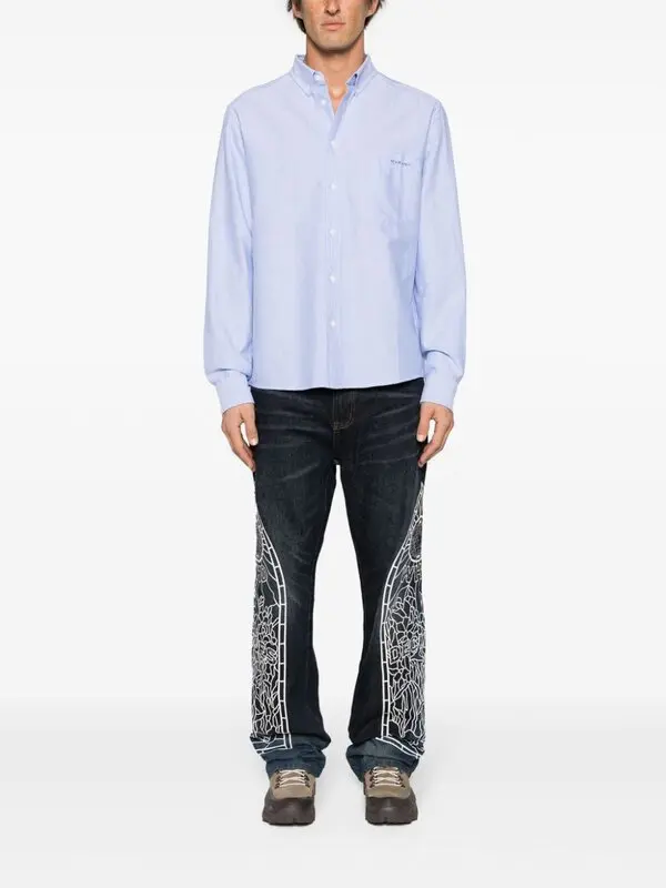 MARANT Jasolo Logo-embroidered Cotton Shirt - Blue