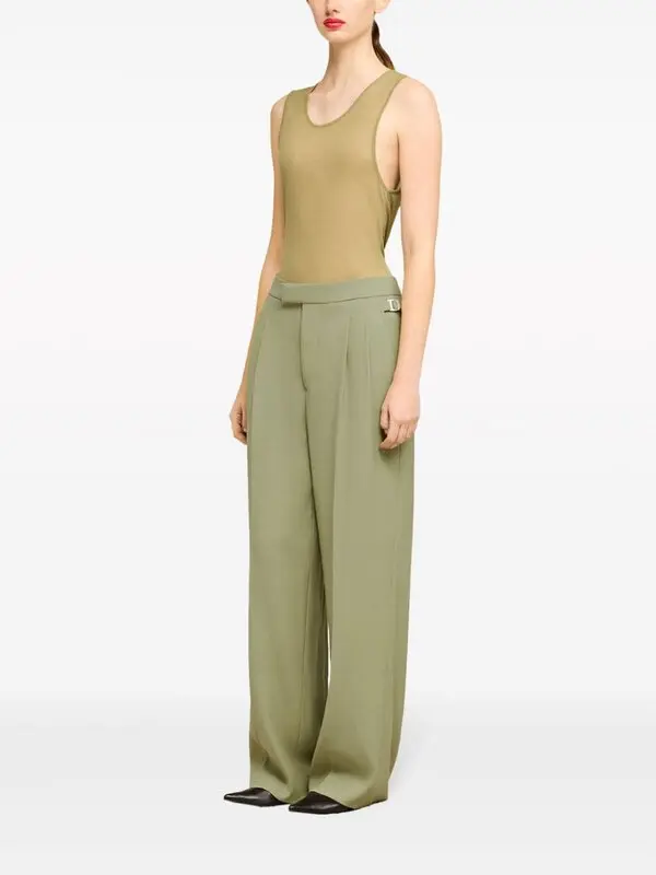 AMI Paris Straight-leg Twill Trousers - Green