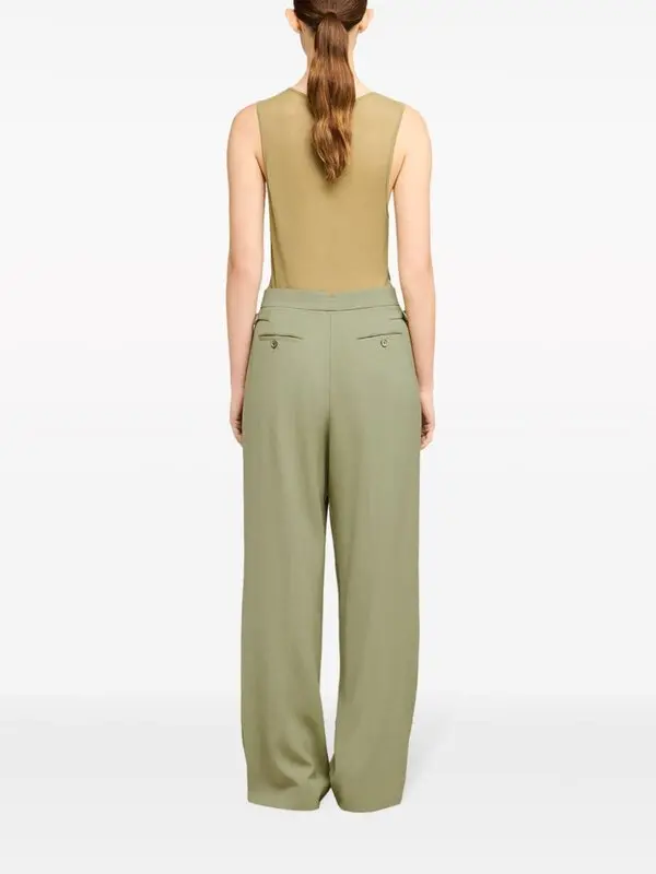 AMI Paris Straight-leg Twill Trousers - Green
