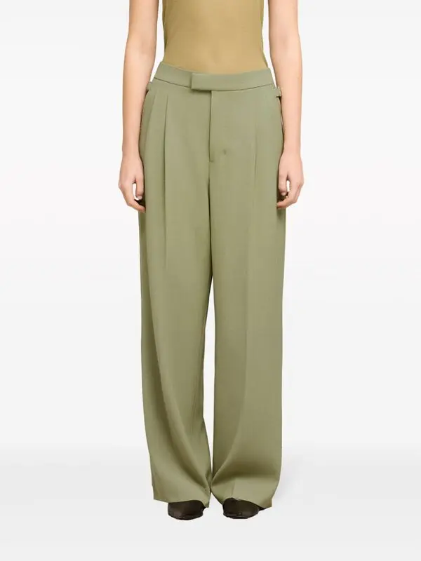 AMI Paris Straight-leg Twill Trousers - Green
