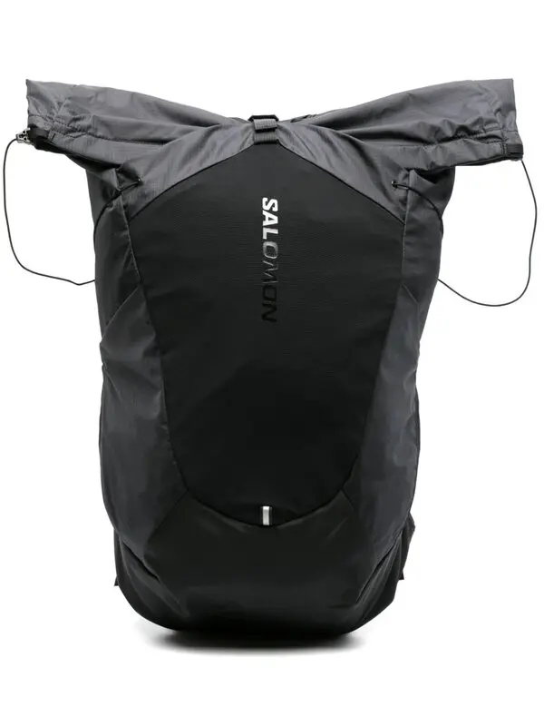 SALOMON Logo-print Roll-top Backpack - Black