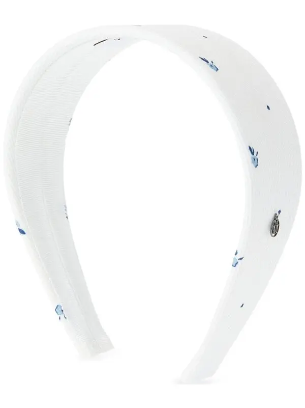 MAISON MICHEL Elizabeth Denim Headband - White