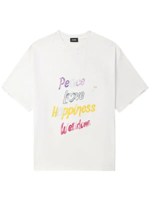 We11Done Peace Logo-print T-shirt - White