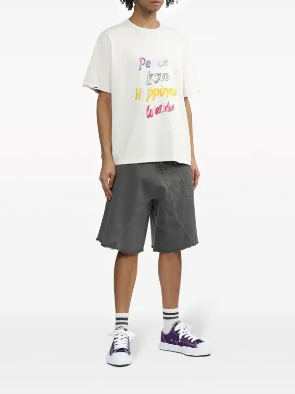 We11Done Peace Logo-print T-shirt - White