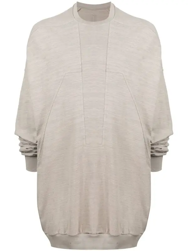 Rick Owens Panelled Slub Texture Sweatshirt - Grey