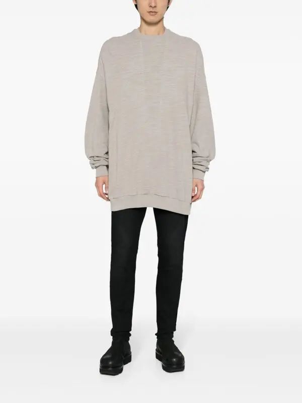 Rick Owens Panelled Slub Texture Sweatshirt - Grey