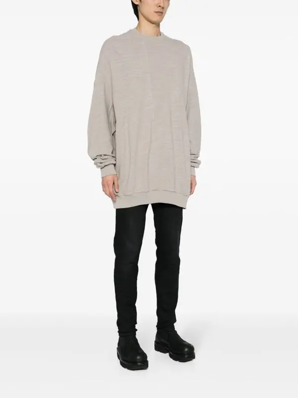 Rick Owens Panelled Slub Texture Sweatshirt - Grey