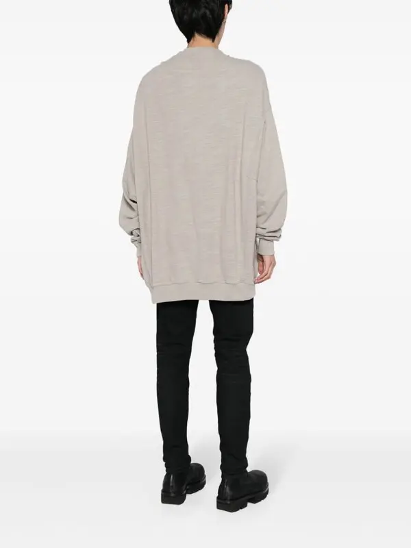 Rick Owens Panelled Slub Texture Sweatshirt - Grey