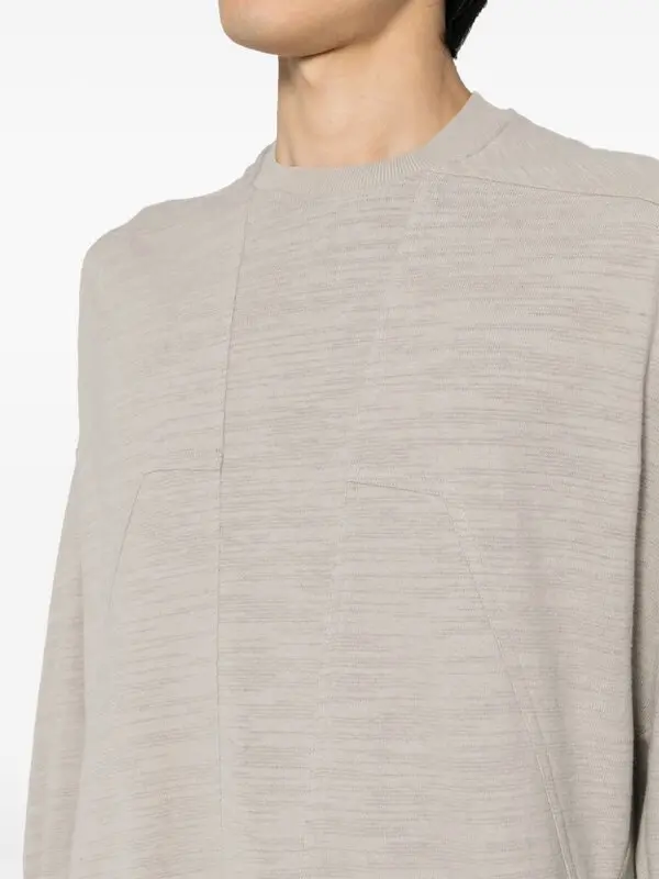 Rick Owens Panelled Slub Texture Sweatshirt - Grey