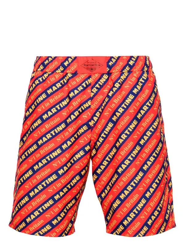 Martine Rose Logo-print Swim Shorts - Red