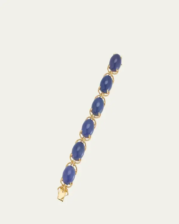 Verdura 18k Rope And Blue Chalcedony Bracelet