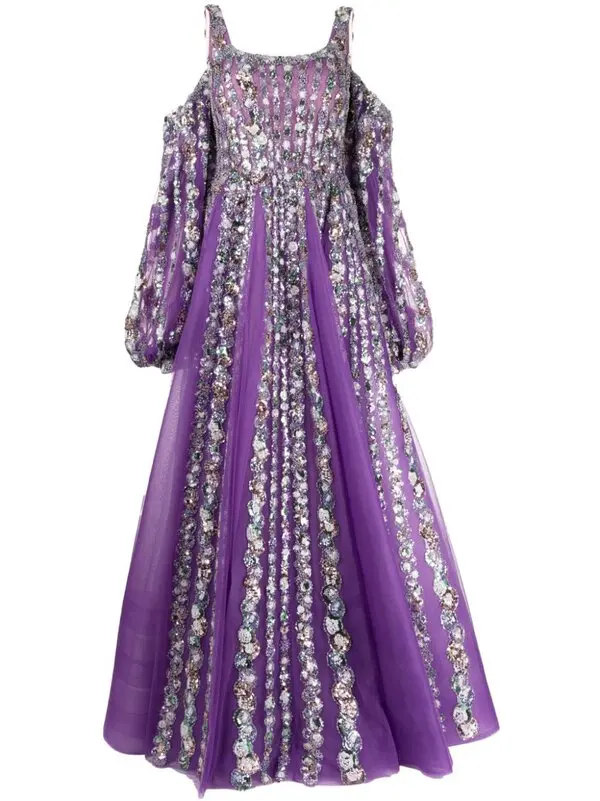 SAIID KOBEISY Sequined Tulle Gown