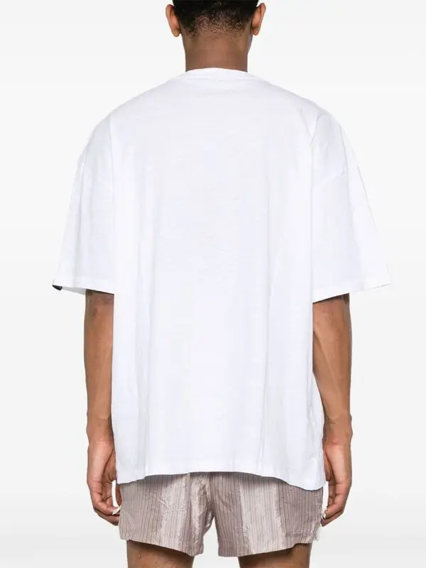 Martine Rose Bunny-Print Cotton T-Shirt In White - 50% Off