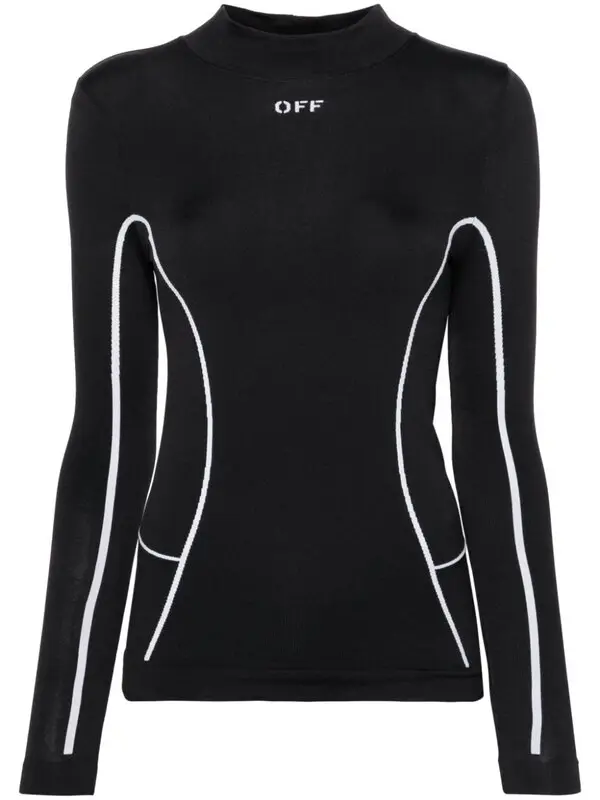 Off-White Logo-jacquard Top - Black
