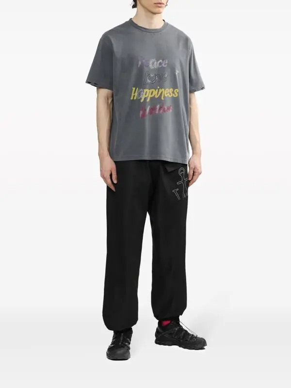 We11Done Slogan-print Cottton T-shirt - Grey