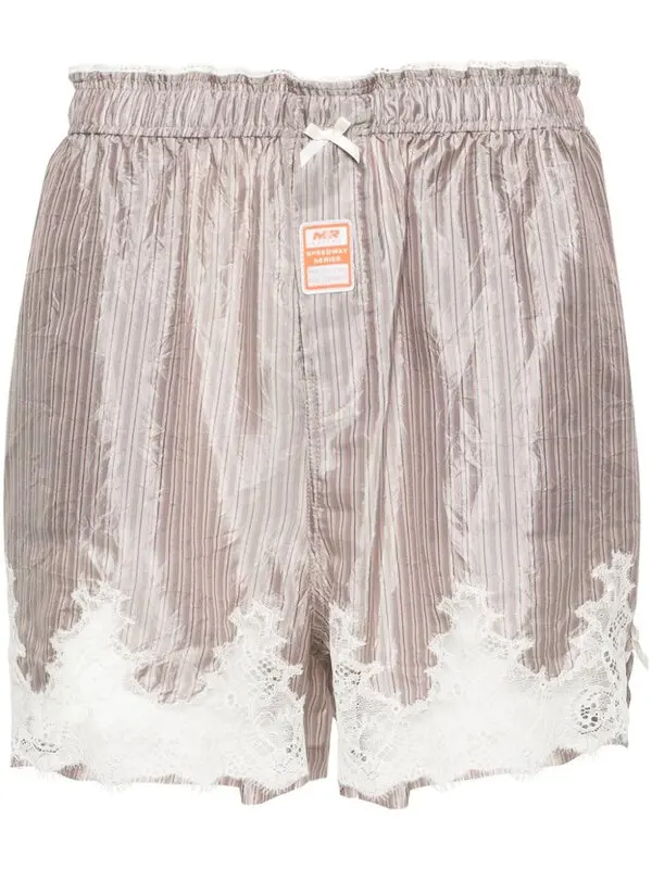 Martine Rose Striped Lace-trim Shorts