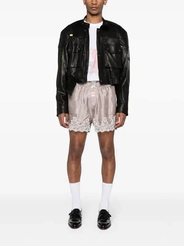 Martine Rose Striped Lace-trim Shorts