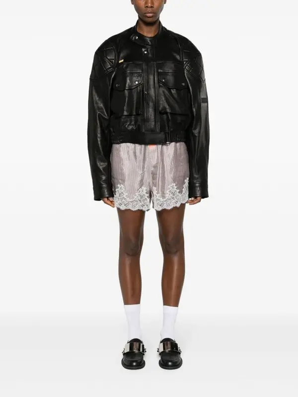 Martine Rose Striped Lace-trim Shorts