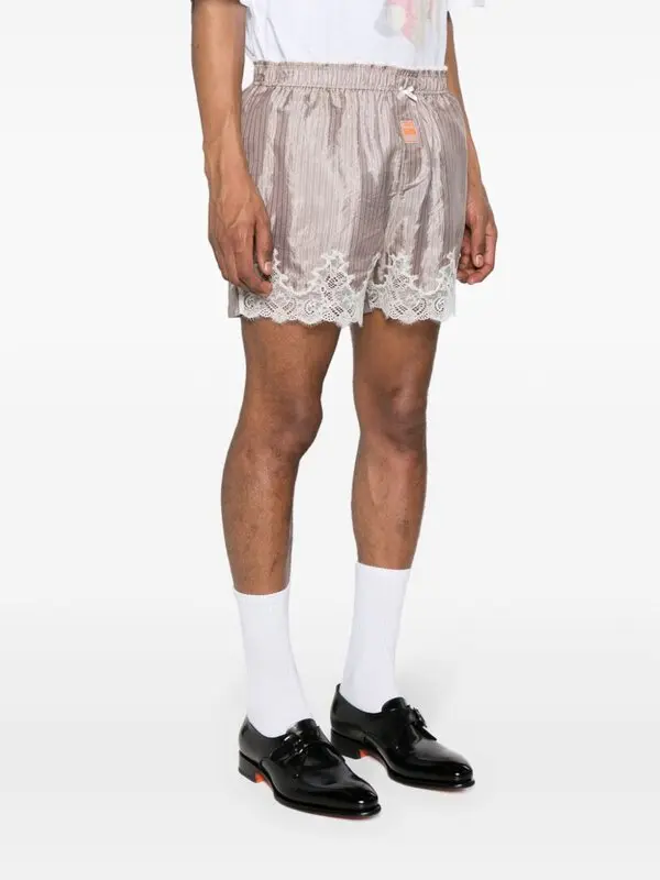 Martine Rose Striped Lace-trim Shorts