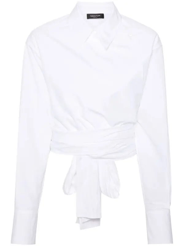 Fabiana Filippi Wrap-design Cotton Shirt - White